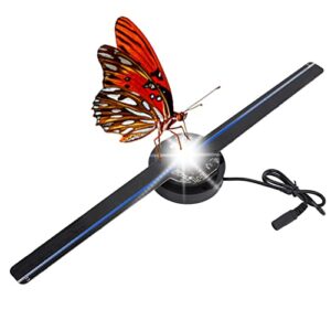 vbestlife 3d hologram fan, advertising display with 224 led light beads, led 3d advertising projector for business store shop bar, supports wifi, pc,app(black)