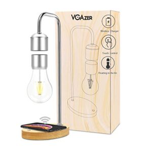 vgazer magnetic levitating floating wireless led light bulb with wireless charger for desk lamp,room or office decor,unique gifts