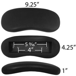 Replacement Office Chair Armrest Arm Pads Kidney Shaped - Set of 2 - S5280