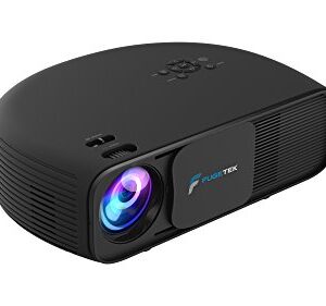 Fugetek LED Video Projector, Home Office, Outdoor Movie Night, 2500 Lumen, 120" Viewing, Supports 1080p, Dual HDMI / USB Inputs, VGA, AV, Works with Fire Tv, Roku, PS4, Xbox