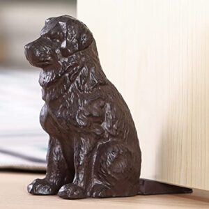 wempolu 3.07 lbs cast iron door stop wedge metal dog door stoppers for bottom of door (bronze)