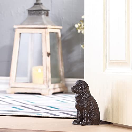 WEMPOLU 3.07 Lbs Cast Iron Door Stop Wedge Metal Dog Door Stoppers for Bottom of Door (Bronze)