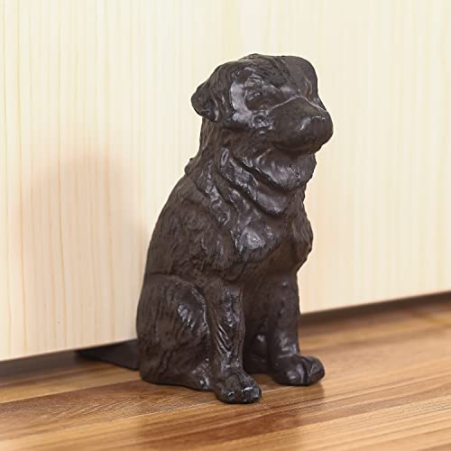 WEMPOLU 3.07 Lbs Cast Iron Door Stop Wedge Metal Dog Door Stoppers for Bottom of Door (Bronze)