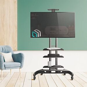 ONKRON Equipment Tray for Mobile TV Stand TV Cart TS1551/1552 Height Adjustable Shelf Black (APT1551)