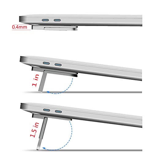 iAXBi Laptop Kick Stand, Adjustable Foldable Aluminum Computer Feet Holder Fixed Bracket Portable Slim Strong for Desk,Compatible with MacBook Air Pro,HP,Lenovo,Dell,Tablets (Silver)