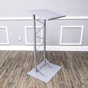 FixtureDisplays® 25" Single Truss Podium for Floor, Steel - Silver 19627 19627