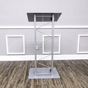 FixtureDisplays® 25" Single Truss Podium for Floor, Steel - Silver 19627 19627