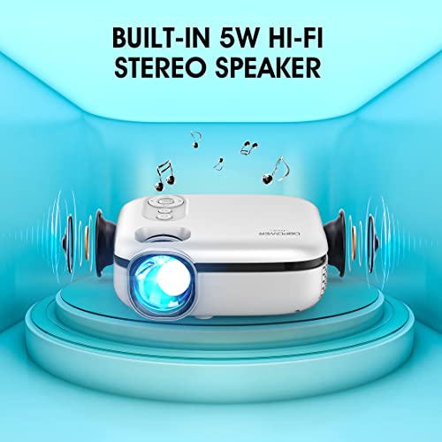 DBPOWER 8500L Mini WiFi Projector, WiFi Projector 1080P Supported Outdoor Projector, Portable Mini Projector with Carrying Bag Video Projector Compatible w/TV Stick/Phone/Laptop/PC/PS4