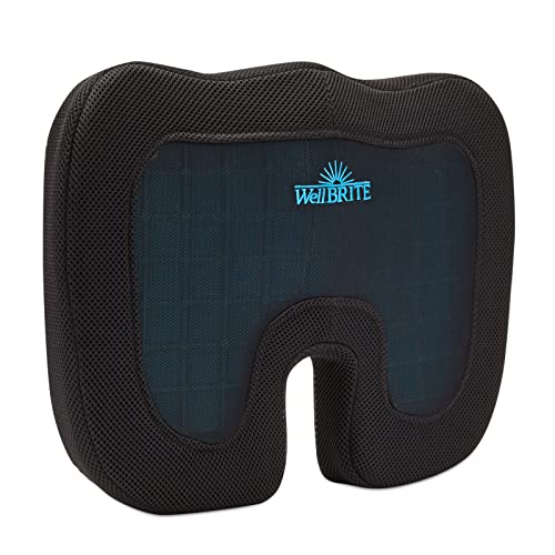 WellBrite Gel Foam Ergonomic Seat Cushion for Office Chair and Back Comfort (17 x 13.5 x 2.5 in)