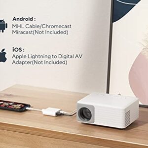 Mini Projector, AKIYO O1 LED Portable Projector, Support HD 1080P, ±15° Keystone, 25% Zoom, Home Theater Movie Nights, Kids Gifts, Compatible with Phone, TV Stick, Speaker, HDMI, Bedroom, Outdoor