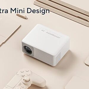 Mini Projector, AKIYO O1 LED Portable Projector, Support HD 1080P, ±15° Keystone, 25% Zoom, Home Theater Movie Nights, Kids Gifts, Compatible with Phone, TV Stick, Speaker, HDMI, Bedroom, Outdoor