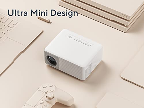 Mini Projector, AKIYO O1 LED Portable Projector, Support HD 1080P, ±15° Keystone, 25% Zoom, Home Theater Movie Nights, Kids Gifts, Compatible with Phone, TV Stick, Speaker, HDMI, Bedroom, Outdoor