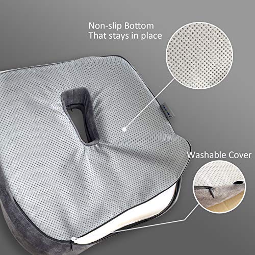 Seat Cushion Back Cushion for Office Chair - Memory Foam Seat Cushion for Lumbar Support Sciatica Lower Back Tailbone Pain Relief