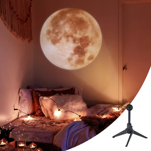 Moon Night Light Lamp Projector,USB Charging Moon Light,360° Adjustable Projector with Moon Earth Gifts for Women,Moon Fantasy Lovers,Living Room Bedroom Kids Ceiling Wall Decor