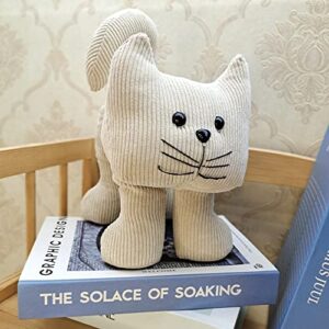 Interior Door Stopper Fabric Doorstops Decorative Cat (Beige Long Legged cat)