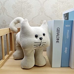 Interior Door Stopper Fabric Doorstops Decorative Cat (Beige Long Legged cat)