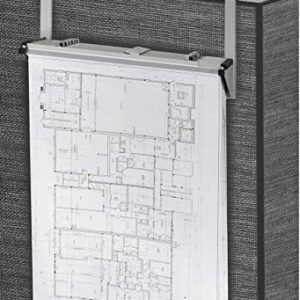 Adir Cubicle Blueprint Storage - Hanging Poster Display Rack - Plans File Holder Organizer for Small Or Big Office, Home (Gray)