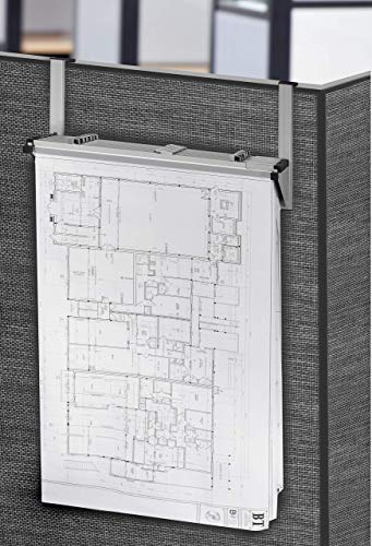 Adir Cubicle Blueprint Storage - Hanging Poster Display Rack - Plans File Holder Organizer for Small Or Big Office, Home (Gray)