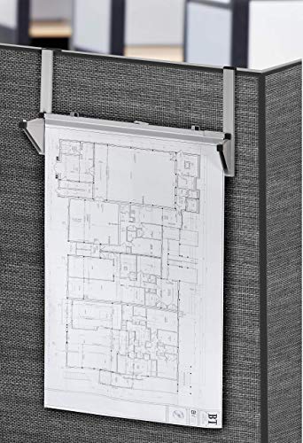 Adir Cubicle Blueprint Storage - Hanging Poster Display Rack - Plans File Holder Organizer for Small Or Big Office, Home (Gray)