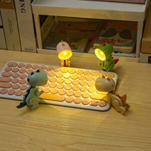 WNWNYA 3 PCS Mini LED Desk Lamp Cute Small Phone Holder, Animal Shaped Night Light Adjustable Phone Holder, Portable Reading Desk Night Light for Children Students (E-3 Colors (Dinosaur))