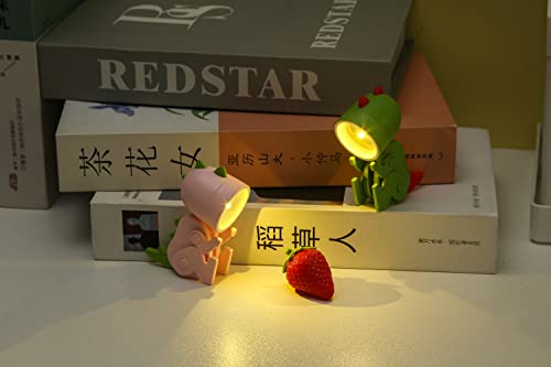 WNWNYA 3 PCS Mini LED Desk Lamp Cute Small Phone Holder, Animal Shaped Night Light Adjustable Phone Holder, Portable Reading Desk Night Light for Children Students (E-3 Colors (Dinosaur))