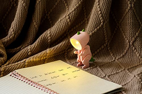 WNWNYA 3 PCS Mini LED Desk Lamp Cute Small Phone Holder, Animal Shaped Night Light Adjustable Phone Holder, Portable Reading Desk Night Light for Children Students (E-3 Colors (Dinosaur))