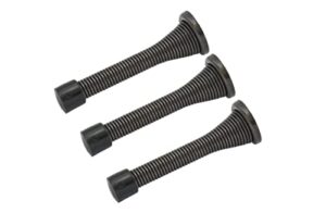 qcaa flexible spring door stop bumper, 3-1/8″, steel, orb oil rubbed bronze, 3 pack, made in taiwan