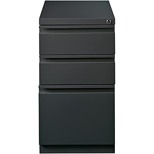 Hirsh Modern Charcoal Deep Metal Mobile Pedestal File 3-Drawer Box/Box