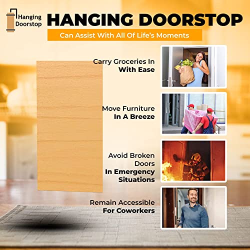 HANGING DOORSTOP Hanging Door Stopper | Open Doors at 90 Degrees | Heavy Duty, Easy to Hang On The Hinge, NO Tools Required | Perfect for Hotels, MOTELS, Movers, Home & Office (Big Brother Version)