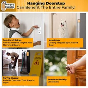 HANGING DOORSTOP Hanging Door Stopper | Open Doors at 90 Degrees | Heavy Duty, Easy to Hang On The Hinge, NO Tools Required | Perfect for Hotels, MOTELS, Movers, Home & Office (Big Brother Version)