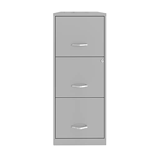 Scranton & Co 3 Drawer Metal Vertical File Cabinet with Lock Arctic Silver