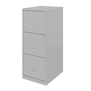 Scranton & Co 3 Drawer Metal Vertical File Cabinet with Lock Arctic Silver