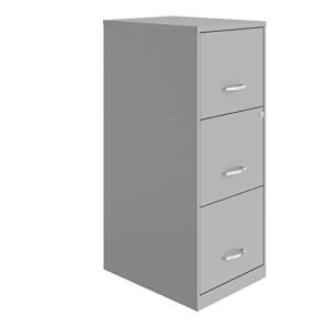 Scranton & Co 3 Drawer Metal Vertical File Cabinet with Lock Arctic Silver