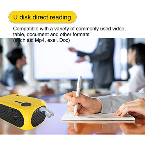 LED Portable Mini Projector Household HD 1080P Projector U Disk Plug-in Card, Home HD Projector for Office, Perfect for Gift