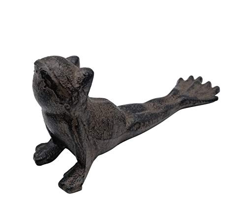 Comfy Hour 3.5" Cast Iron Yoga Frog Door Stopper, Brown, Antique & Vintage Collection