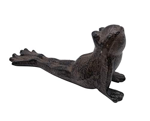 Comfy Hour 3.5" Cast Iron Yoga Frog Door Stopper, Brown, Antique & Vintage Collection