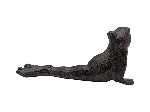 Comfy Hour 3.5" Cast Iron Yoga Frog Door Stopper, Brown, Antique & Vintage Collection