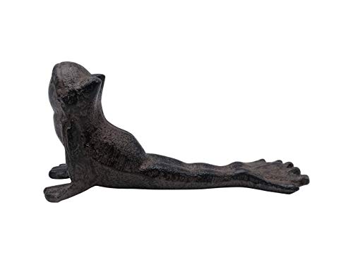 Comfy Hour 3.5" Cast Iron Yoga Frog Door Stopper, Brown, Antique & Vintage Collection