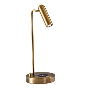 Adesso 3162-21 Kaye LED Desk Lamp Wireless Charging, 7W LED, 5W QI, USB Port, Indoor Lighting Lamps