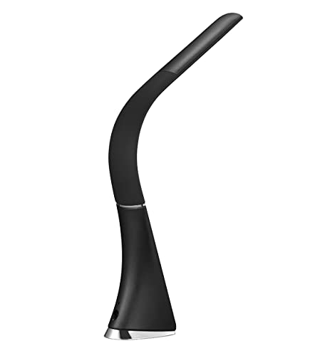 Yuphy Desk Lamp with Clock, Office Desk Gift Ideas, Compact Desk lamp for Dorm and Home Office, Touch Table Lamp with Flexible Gooseneck and Versatile Smart Display-Black