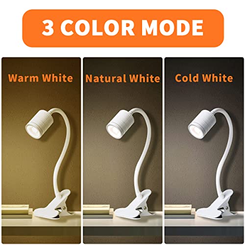 EAGLOD LED 3 Brightness Clamp Light，Portable Clip Light LED Lamp, USB Plug Clip on Desk Lamp ,360°Flexible Gooseneck Night Reading Light,Desk/Table Bedside Headboard,Nail Art ,Tattoo Lamp,