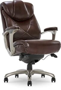 la-z-boy cantania executive chair with air lumbar technology and memory foam cushions, ergonomic design for office space, brown