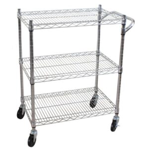 oceanstar 3-tier heavy duty all-purpose utility cart, chrome