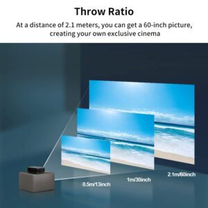 Gabba Goods WiFi Smart Projector Supports Up To 1080P Cast With WiFi Or HDMI Gift for Kids, Phone Projector for Home Theater, Movie, Cartoon, Compatible with PC/Tablet/Fire Stick/iOS and Android Phone