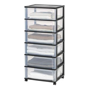 iris 110309 110309 6-drawer wide chest, black