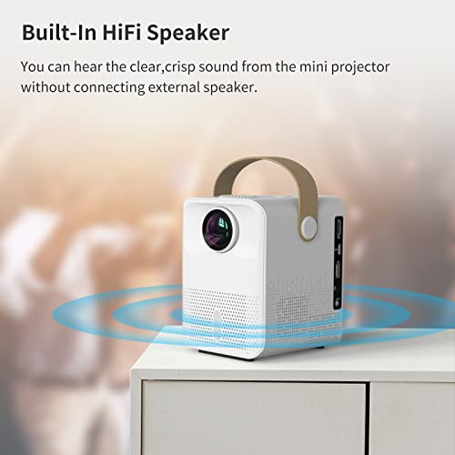 Mini Portable Projector with 5G WiFi & Bluetooth, Android 10.0 OS Home Video Projector 1080P Supported 150” Display & Zoom 5000 LED Lumen Outdoor Movie Compatible with Tablet/Phone/PC/TV Stick/PS5