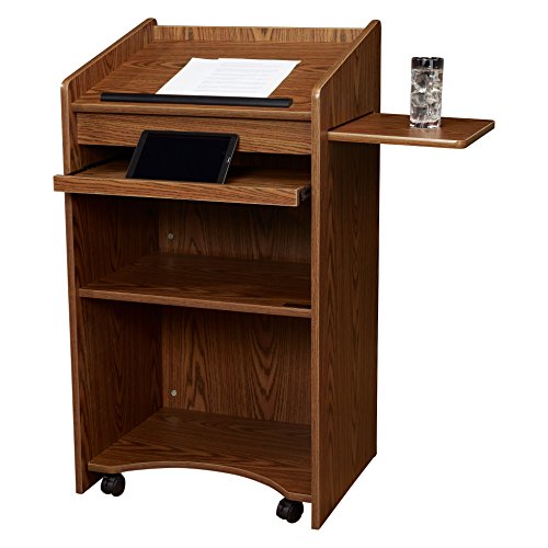 Oklahoma Sound - 600-MO Aristocrat Floor Lectern, Medium Oak