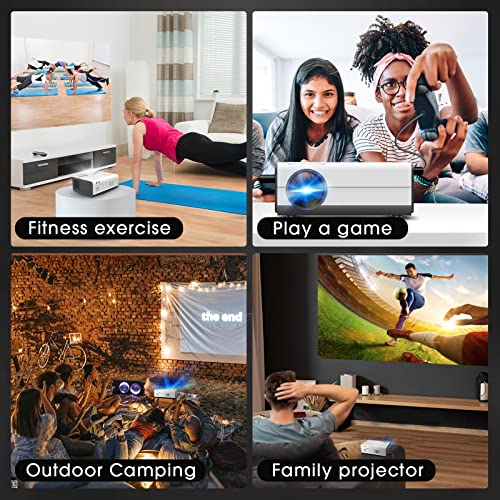 ENUOSUMA WiFi Projector for Outdoor Movies - 2022 Upgraded Portable Home Video Projector with Synchronize Smartphone Screen, Mini Projector Support 1080P, Compatible with iOS/Android/HDMI/USB/AV