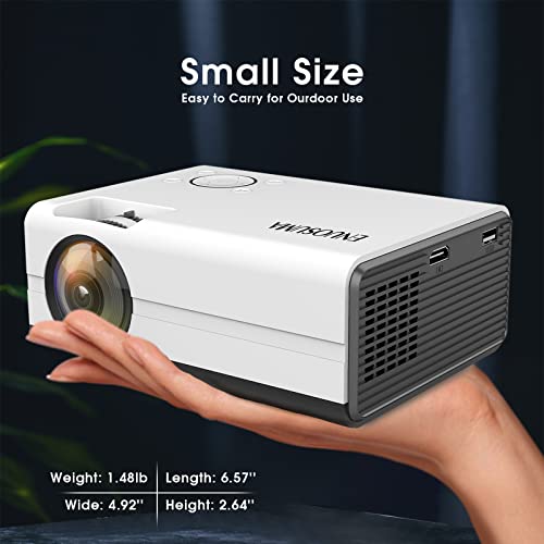 ENUOSUMA WiFi Projector for Outdoor Movies - 2022 Upgraded Portable Home Video Projector with Synchronize Smartphone Screen, Mini Projector Support 1080P, Compatible with iOS/Android/HDMI/USB/AV