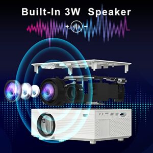 FULLJA WiFi Projector 1080P Small Bluetooth Movie Projector - Outdoor Portable Phone Video Projector With Screen Mirroring 8500L Home Theater Projector Compatible With Laptop iOS/Android /HDMI/PS4/VGA